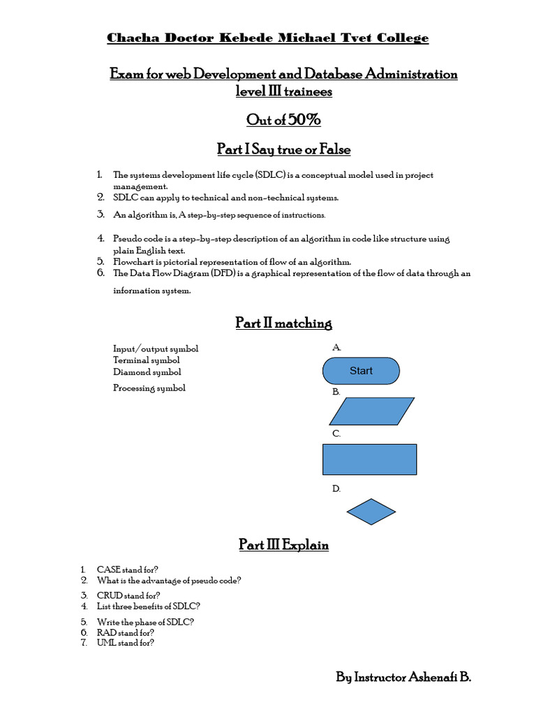 Part I Say True or False Code2 - 035720 | PDF