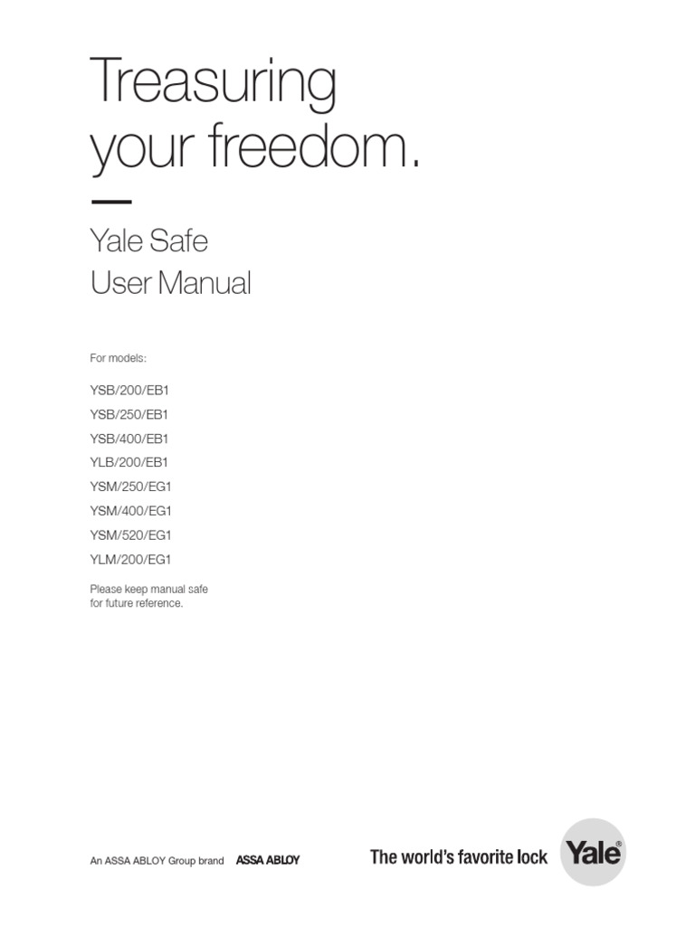 Yale Safe User Manual and Setup Guide | PDF | Screw