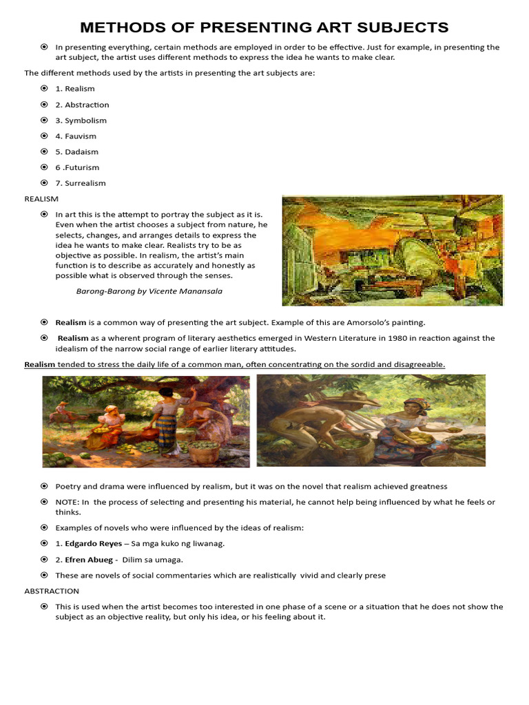 METHODS-OF-PRESENTING-ART-SUBJECTS | PDF | Symmetry | Composition ...