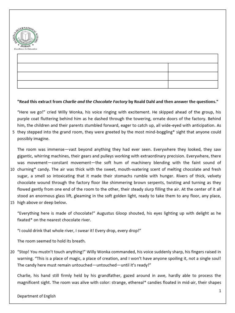 L3 HW Grammar Review Charlie and the Chocolate Factory[1] | PDF ...