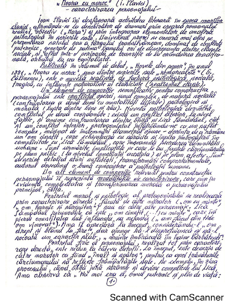 Moara Cu Noroc Caracterizare | PDF