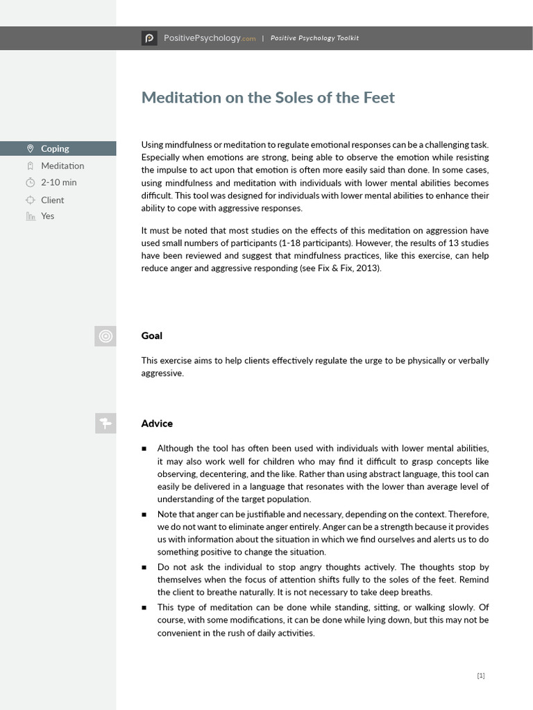 Mindfulness Meditation for Anger Control | PDF | Anger | Mindfulness