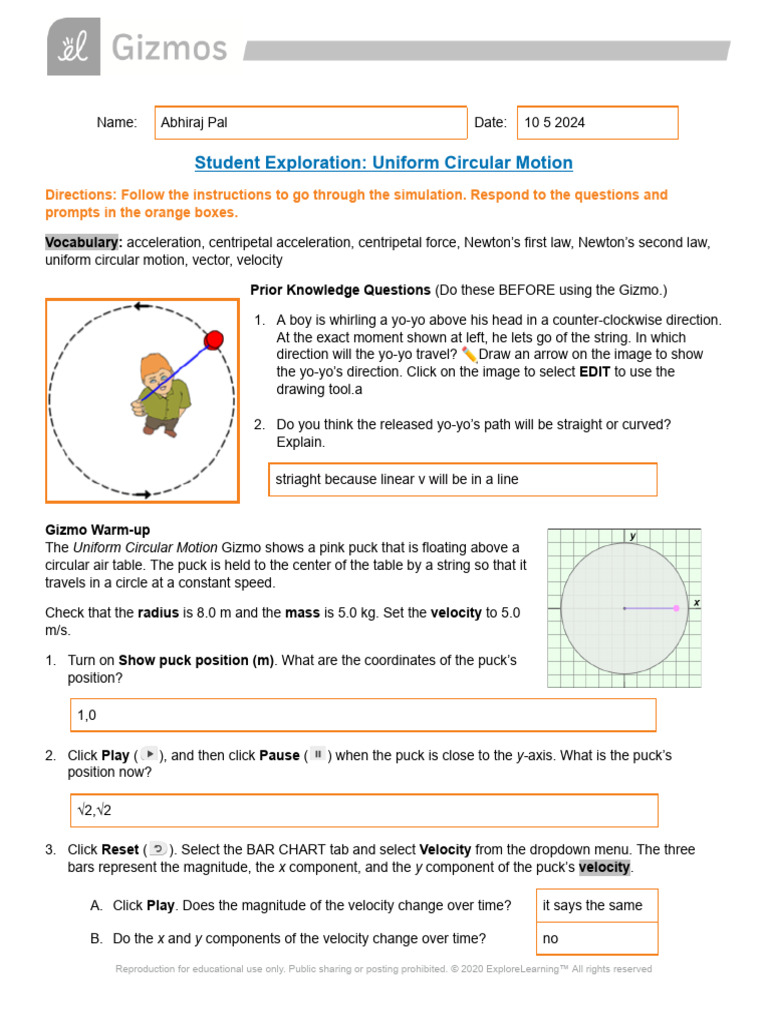 UniformCircularMotionSE | PDF | Acceleration | Force