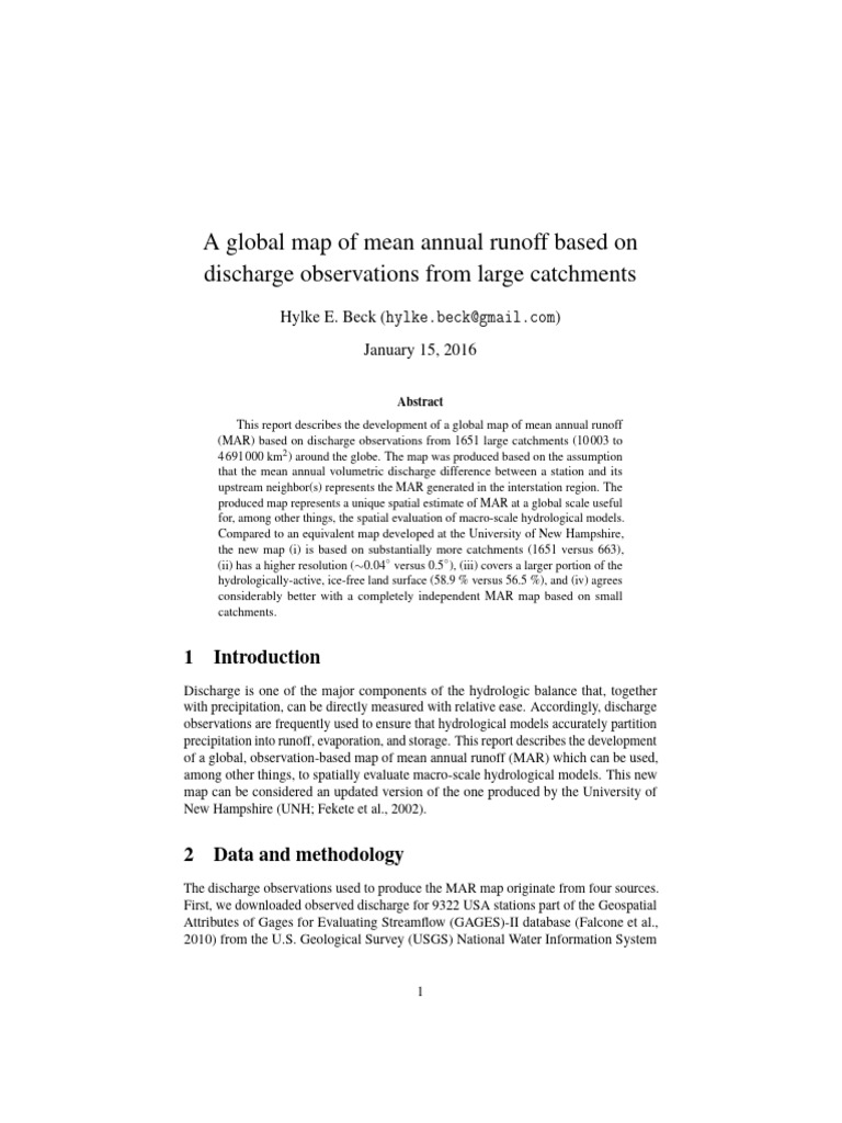 global_runoff_map_v1.2 | PDF | Hydrology | Discharge (Hydrology)