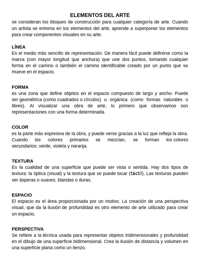 Elementos Fundamentales del Arte | PDF