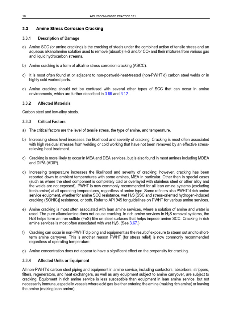 API RP 571-Amine Stress Corrosion Cracking | PDF | Construction | Welding