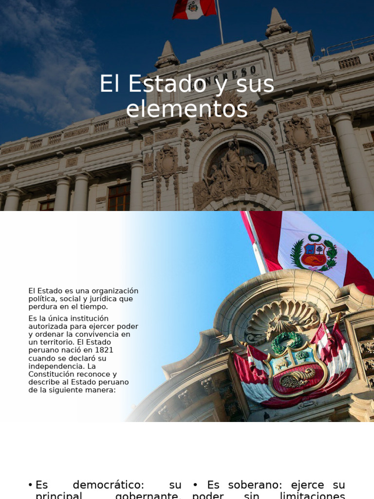 Elementos y Poderes del Estado Peruano | PDF | Estado (política) | Perú