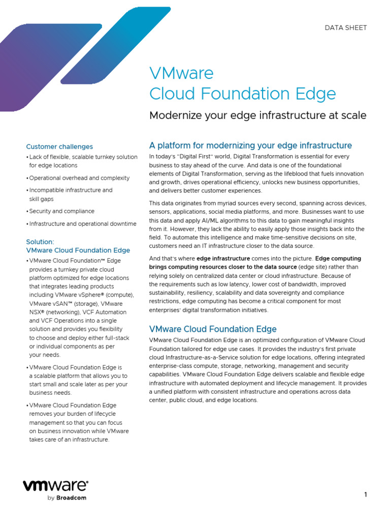 VMware Cloud Foundation Edge Overview | PDF | Cloud Computing | Scalability