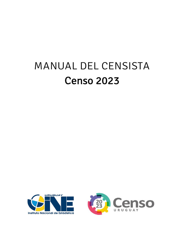 Manual del Censista: Censo 2023 | PDF | Baño | Censo