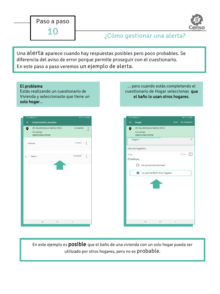 Paso A Paso 10 Censo - Como Gestionar Una Alerta | PDF