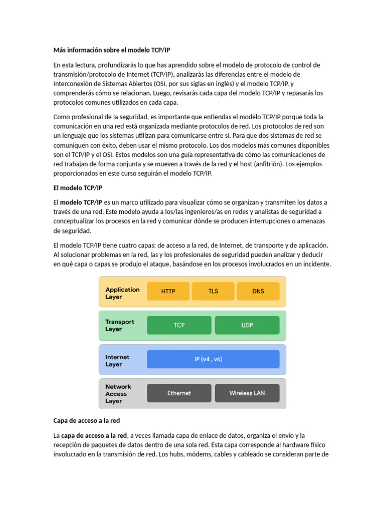 Más Información Sobre El Modelo TCP | PDF | Protocolos de internet ...