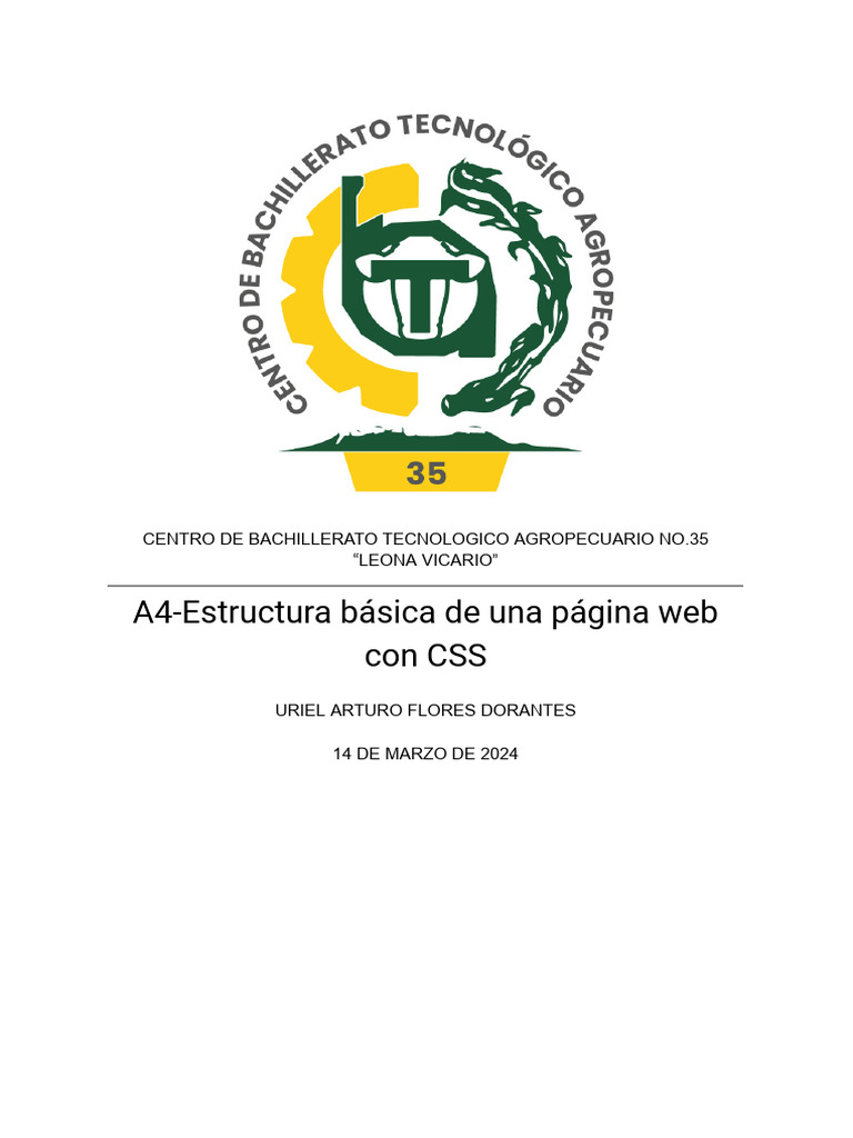 A4 Estructura B Sica de Una P Gina Web Con CSS | PDF