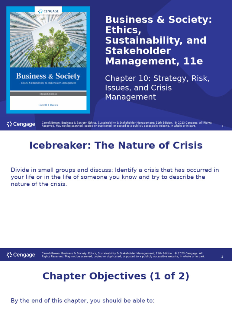 Chapter 10. Strategy, Risk, Issues, and Crisis Management | PDF | Crisis Management | Risk ...