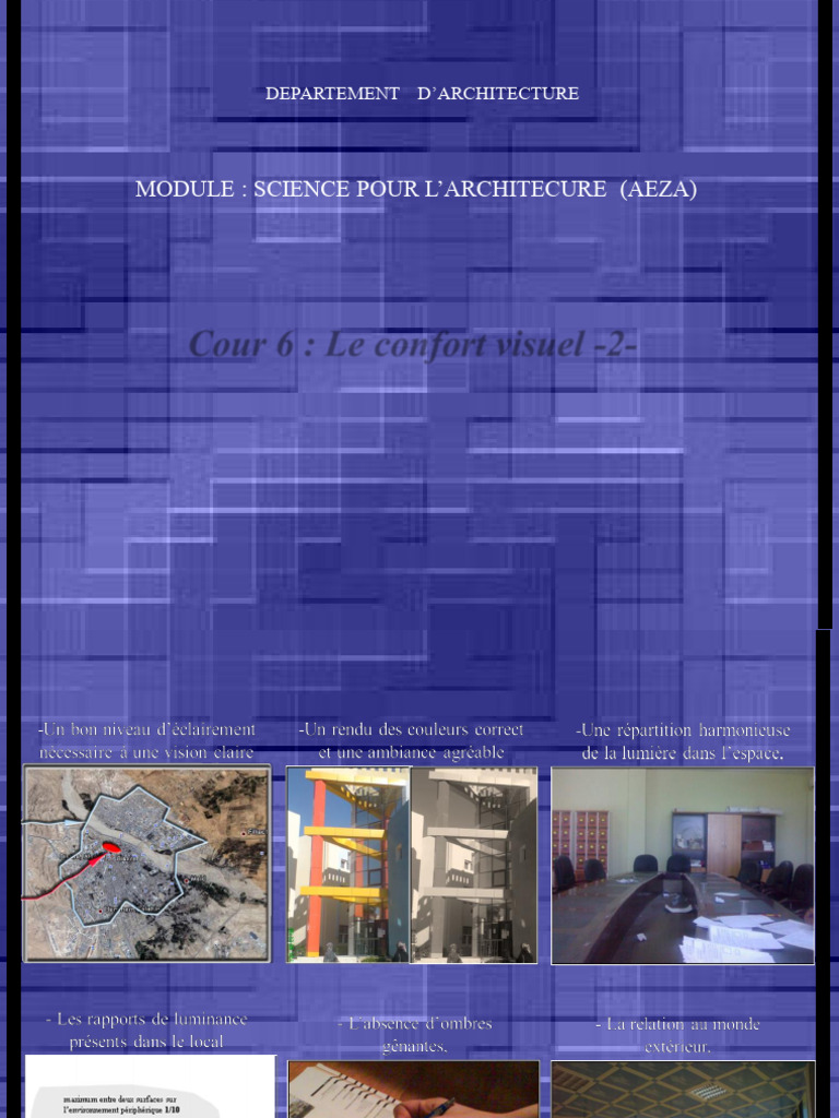 Confort visuel et éclairage optimal | PDF | Lumière | Couleur