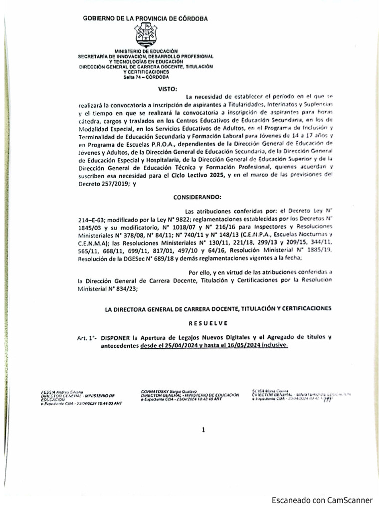 Resol. 00124 Carrera Docente | PDF