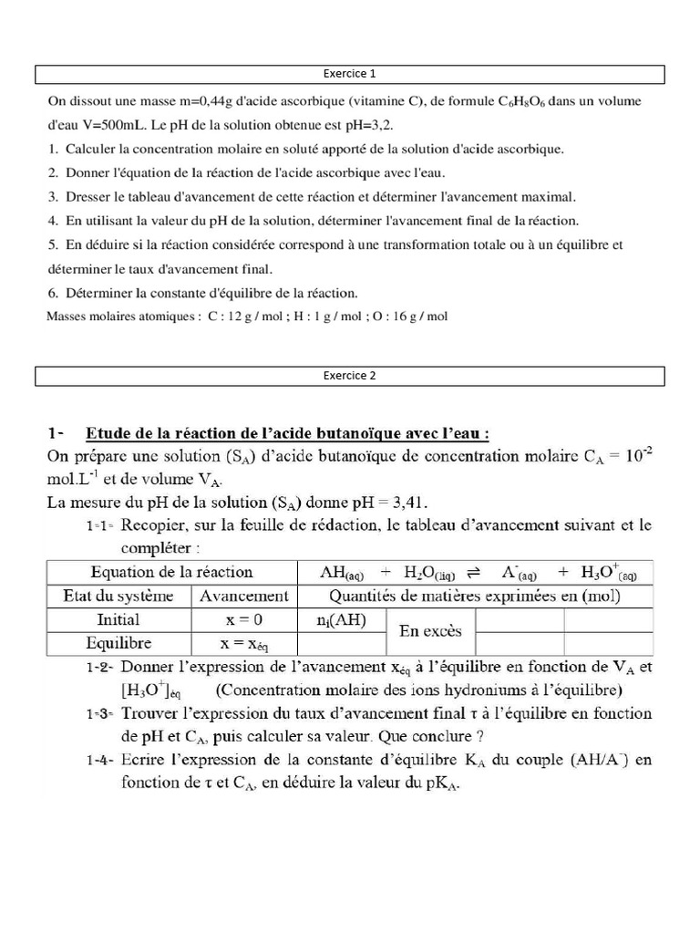 Chimie 1 | PDF