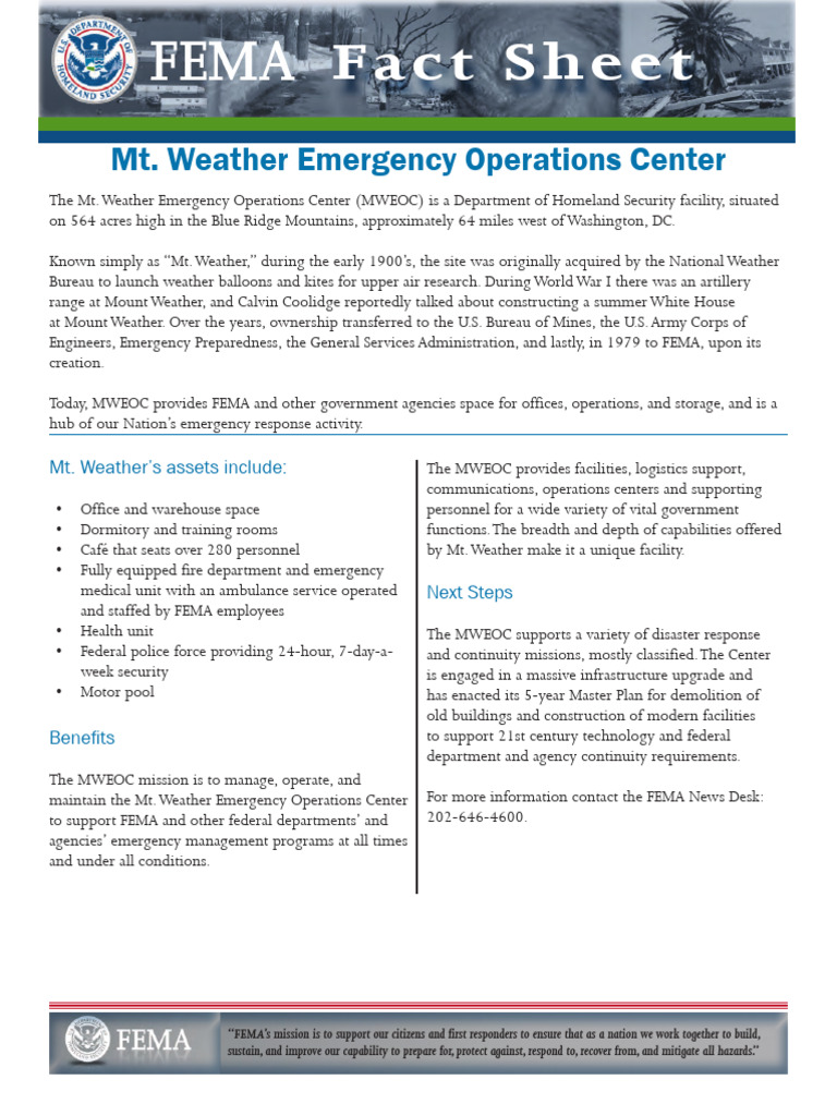 NCP Mount Weather | PDF | Federal Emergency Management Agency ...