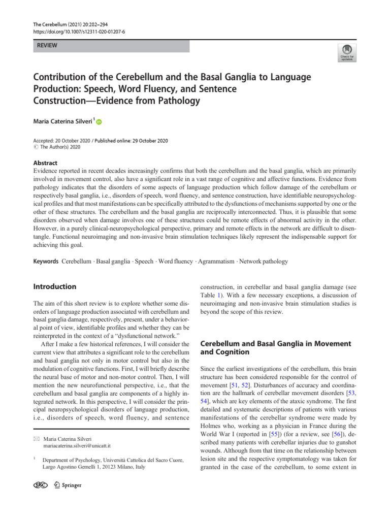 Contribution of the Cerebellum and the Basal Ganglia to Language ...