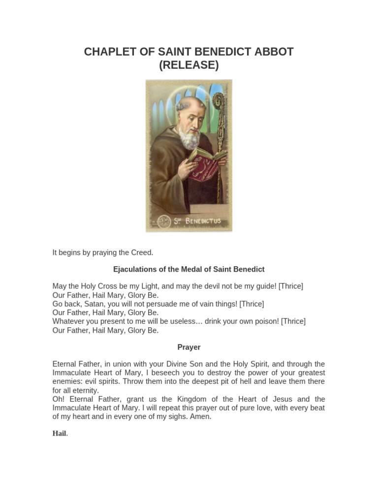 Crown of Saint Benedict The Abbot | PDF | God The Father | Mercy