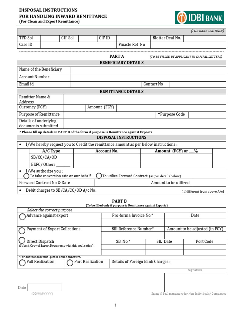 Appl Inward Remittance Editable | PDF | Insurance | Investing