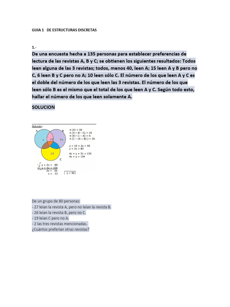 GUIA 1 DE ESTRUCTURAS DISCRETAS (1) | PDF