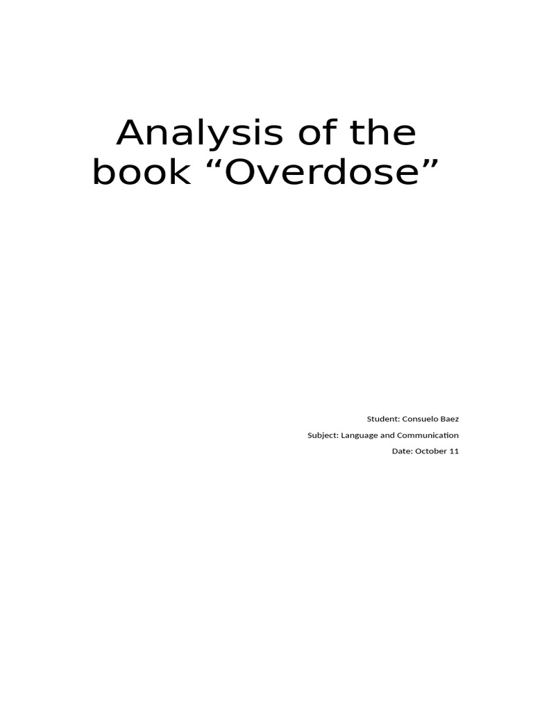 Analysis of the Book Overdose | PDF | Narration | Psychological Concepts