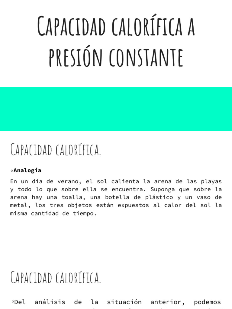 Capacidad Calorifica | PDF | Capacidad calorífica | Entalpía
