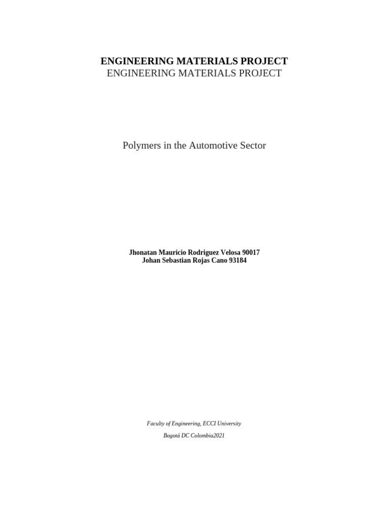 Polymers in Automotive Design | PDF | Thermoplastic | Secondary Sector ...