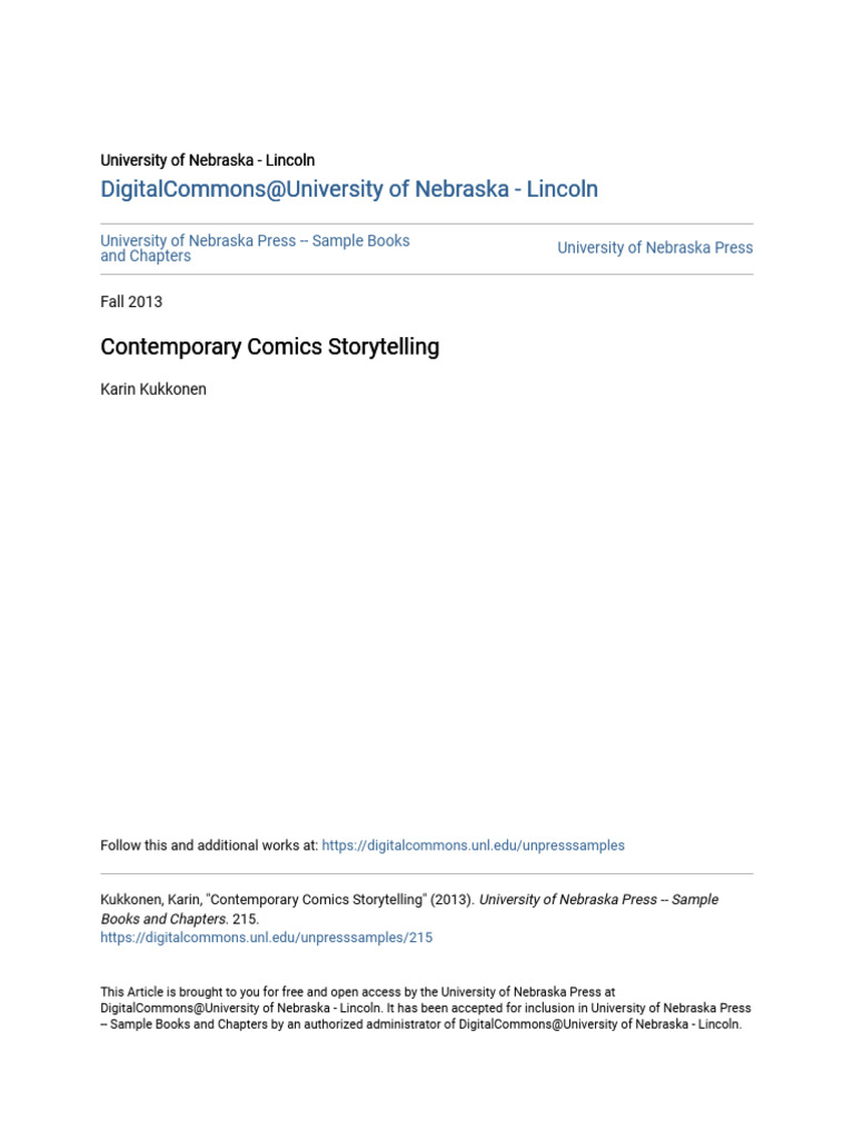 Contemporary Comics Storytelling Analysis | PDF | Narrative | Comics