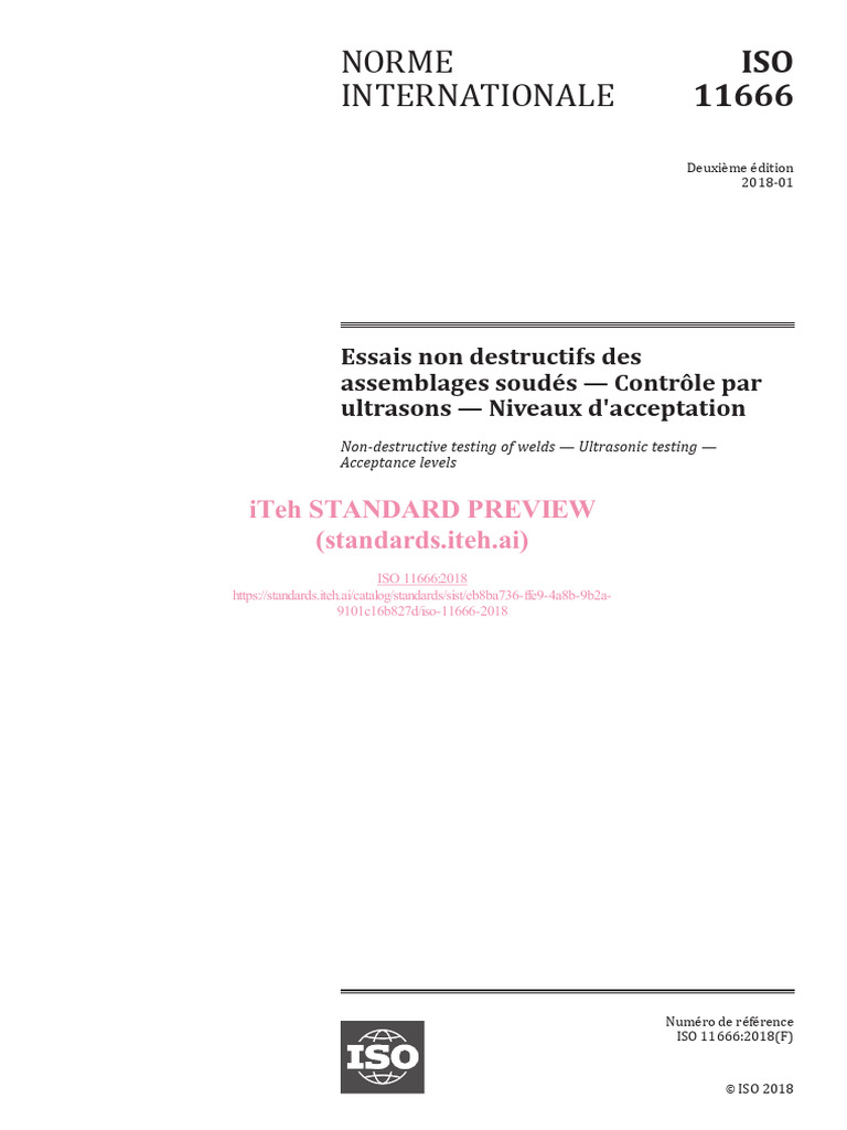 Essais non destructifs des soudures ISO 11666 | PDF | Soudage ...