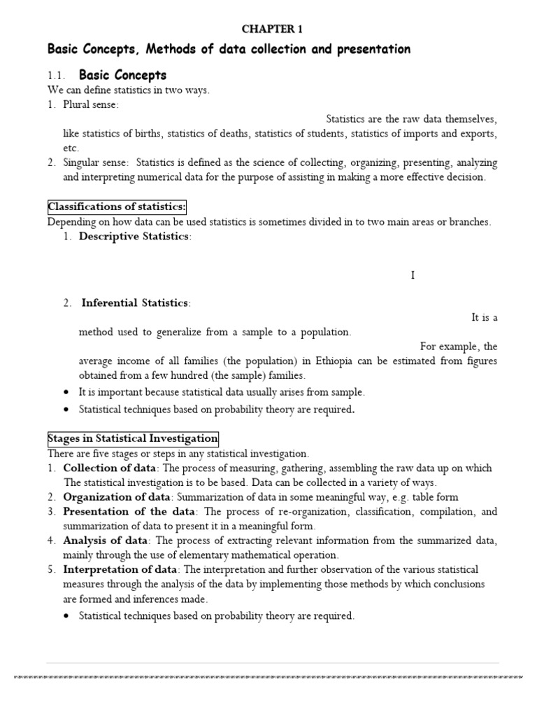 Prob. & stat note (Chs 1 & 2) (1) | PDF | Statistics | Level Of Measurement