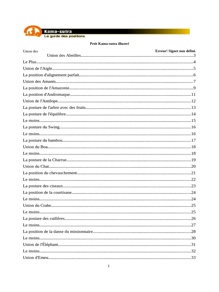 Positions du KamaSutra - | PDF | Rapport sexuel | Clitoris