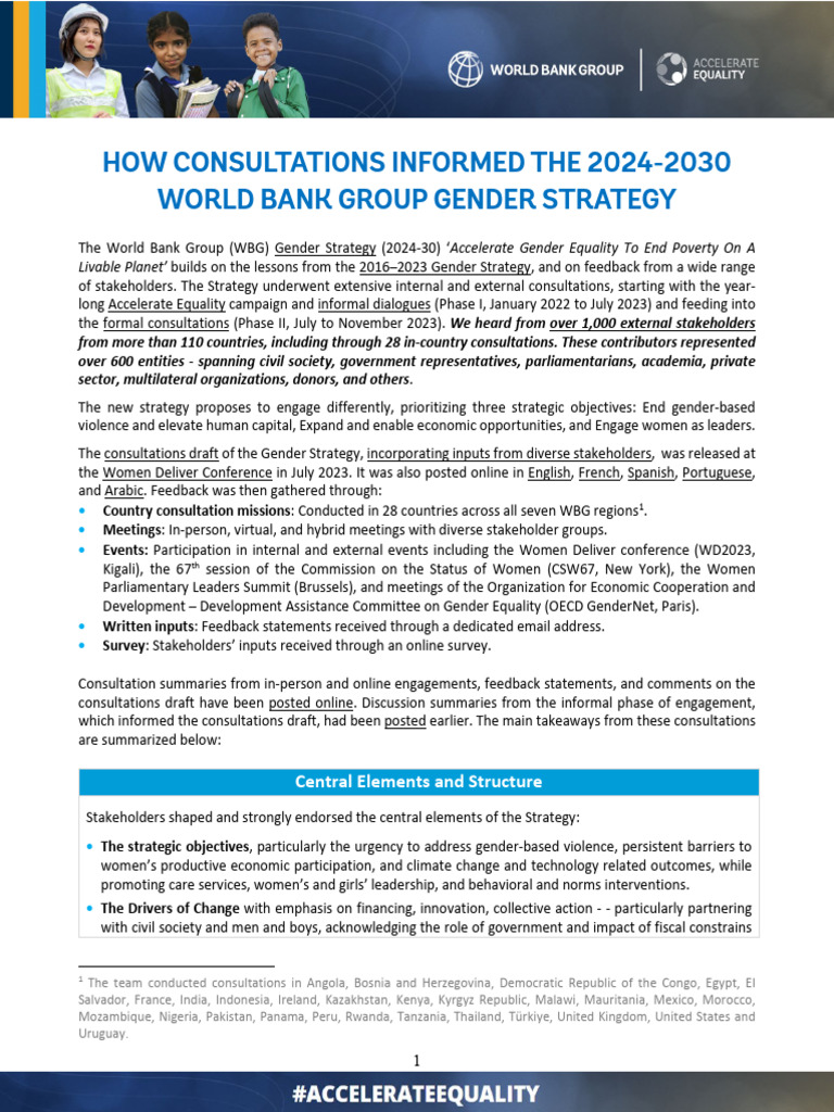 2024-2030 World Bank Gender Strategy Insights | PDF | International ...