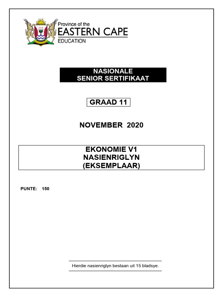 EKON V1 GR11 Memo Nov 2020 | PDF