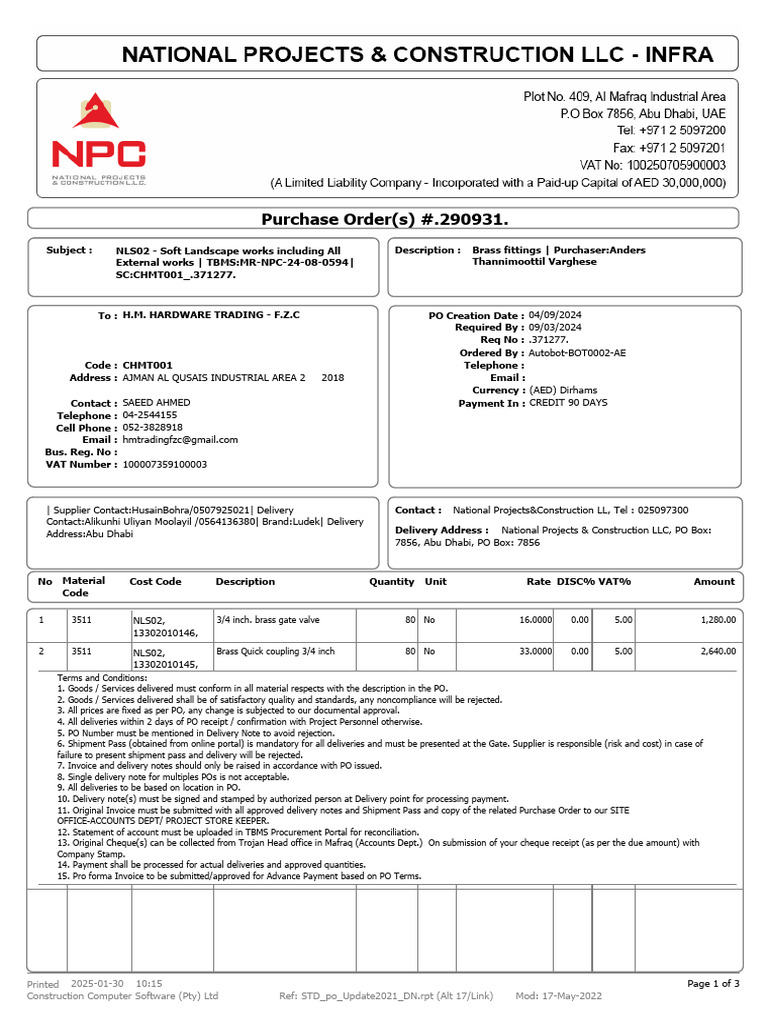 LPO 290931 | PDF | Procurement | Business