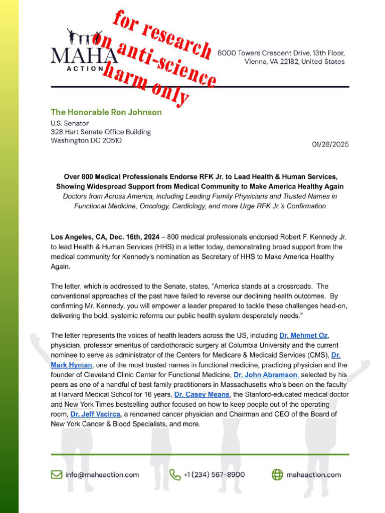 Maha Action Letter of Support | PDF