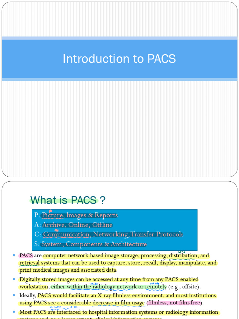 Lect 4 Introduction To PACS Copy-1 | PDF | Computer Data Storage | Radiology