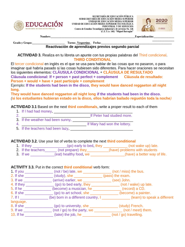 Activity 3 Third Conditional | PDF | Semantic Units | Linguistics