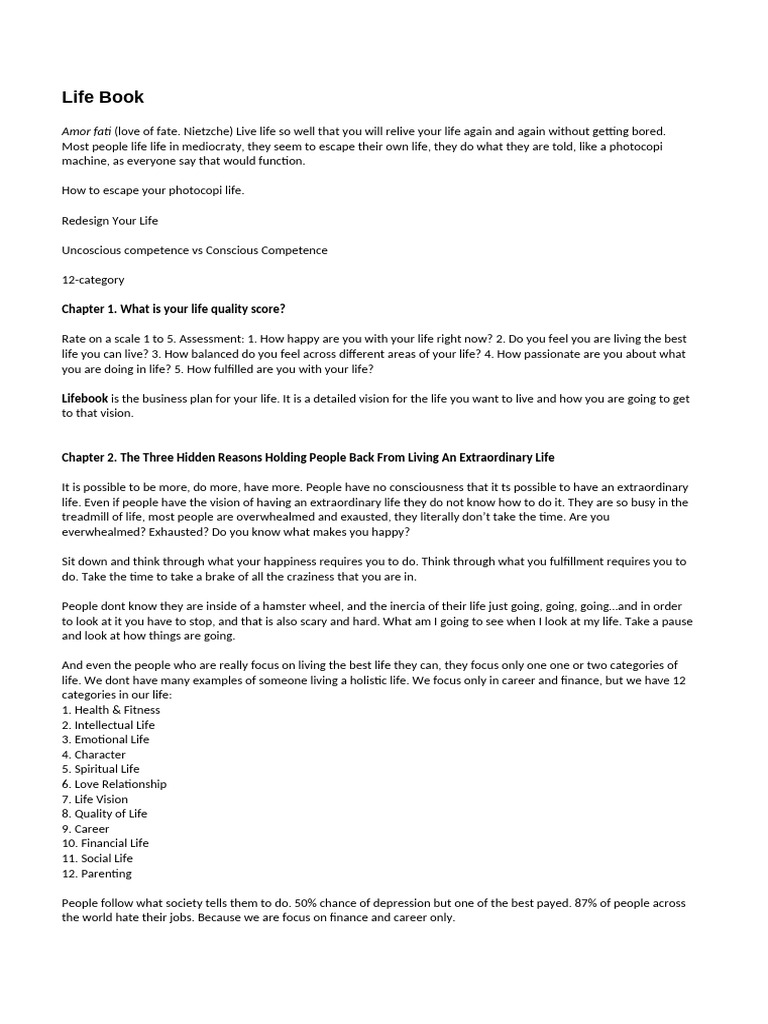 Life Book | PDF | Goal | Psychology