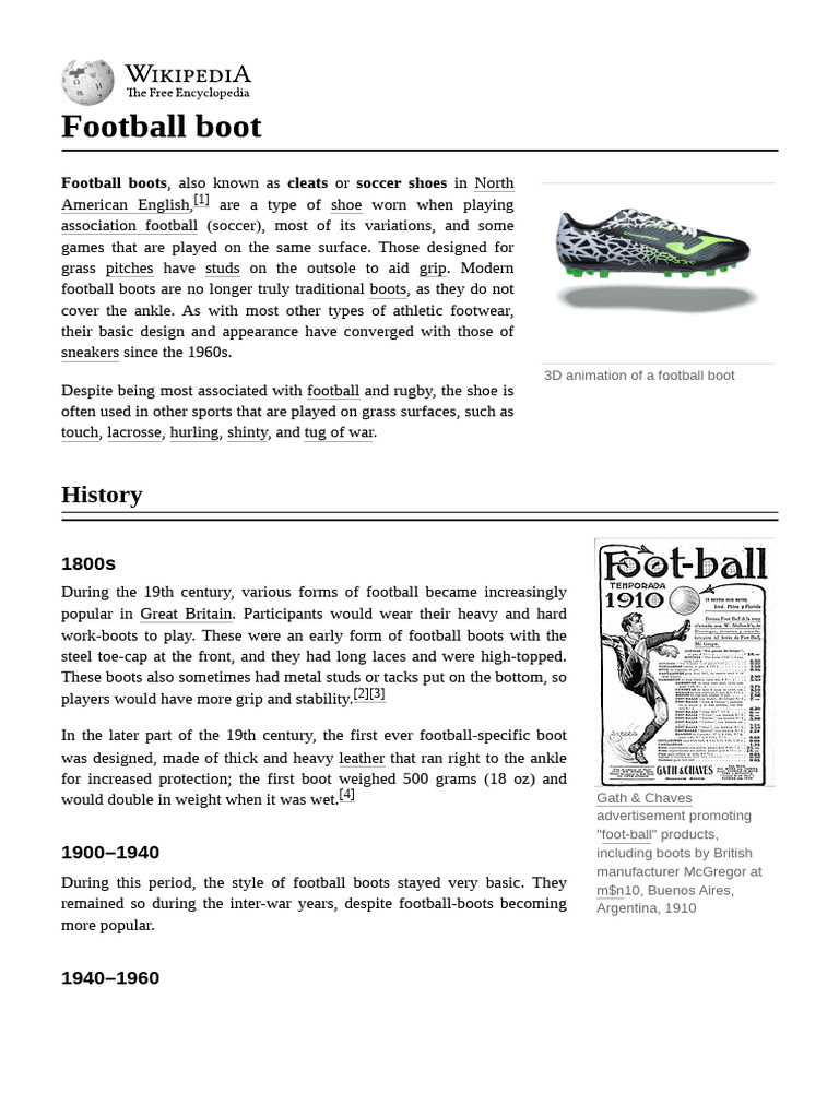 Football_boot | PDF | Softlines (Retail) | Association Football