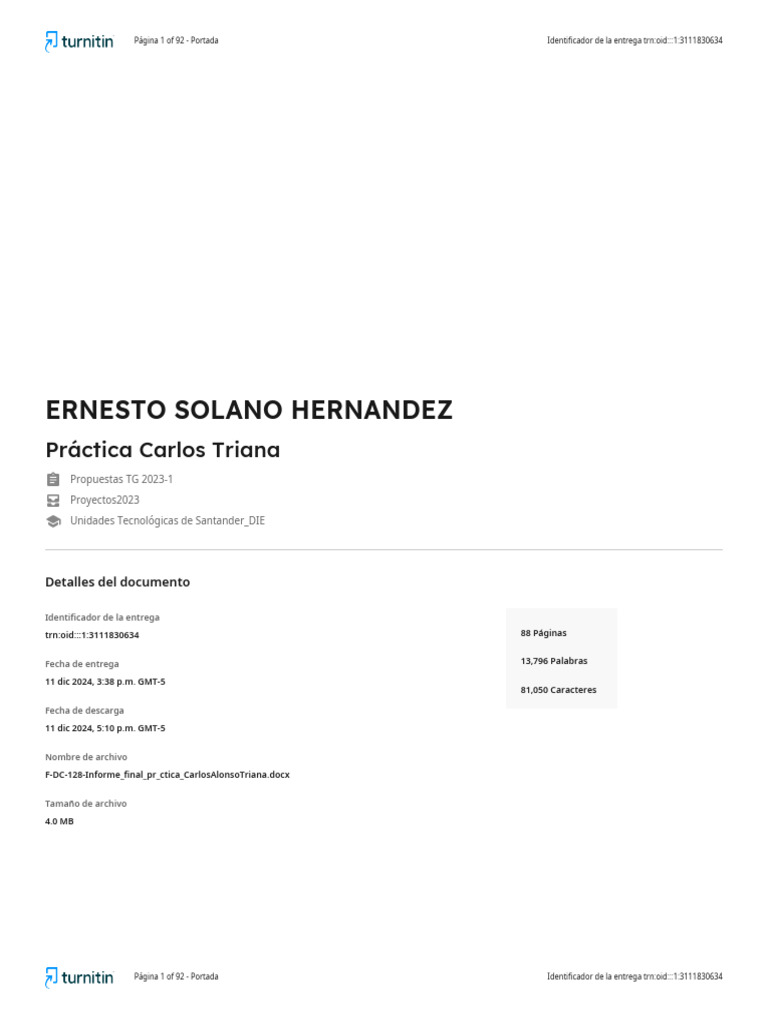 F-DC-128-Informe_final_pr_ctica_CarlosAlonsoTriana | PDF | Software | Ingeniería de software