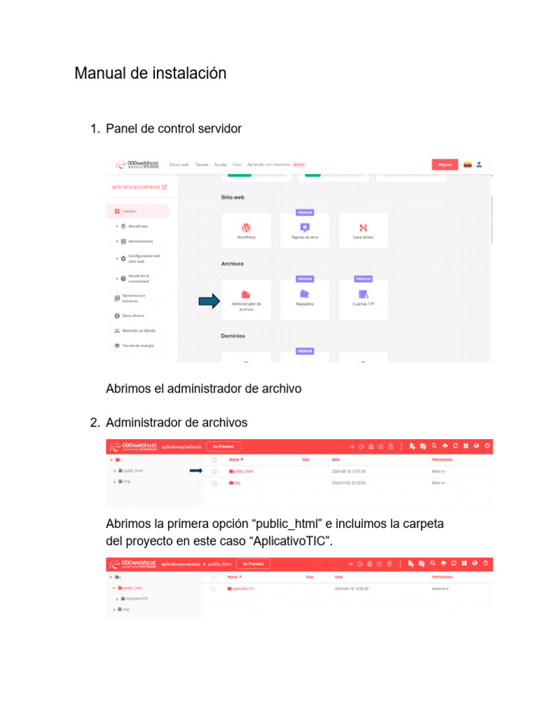 Manual de Instalación | PDF | Php | Servidor (Computación)