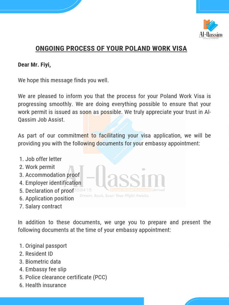 Poland Work Visa Application Details | PDF