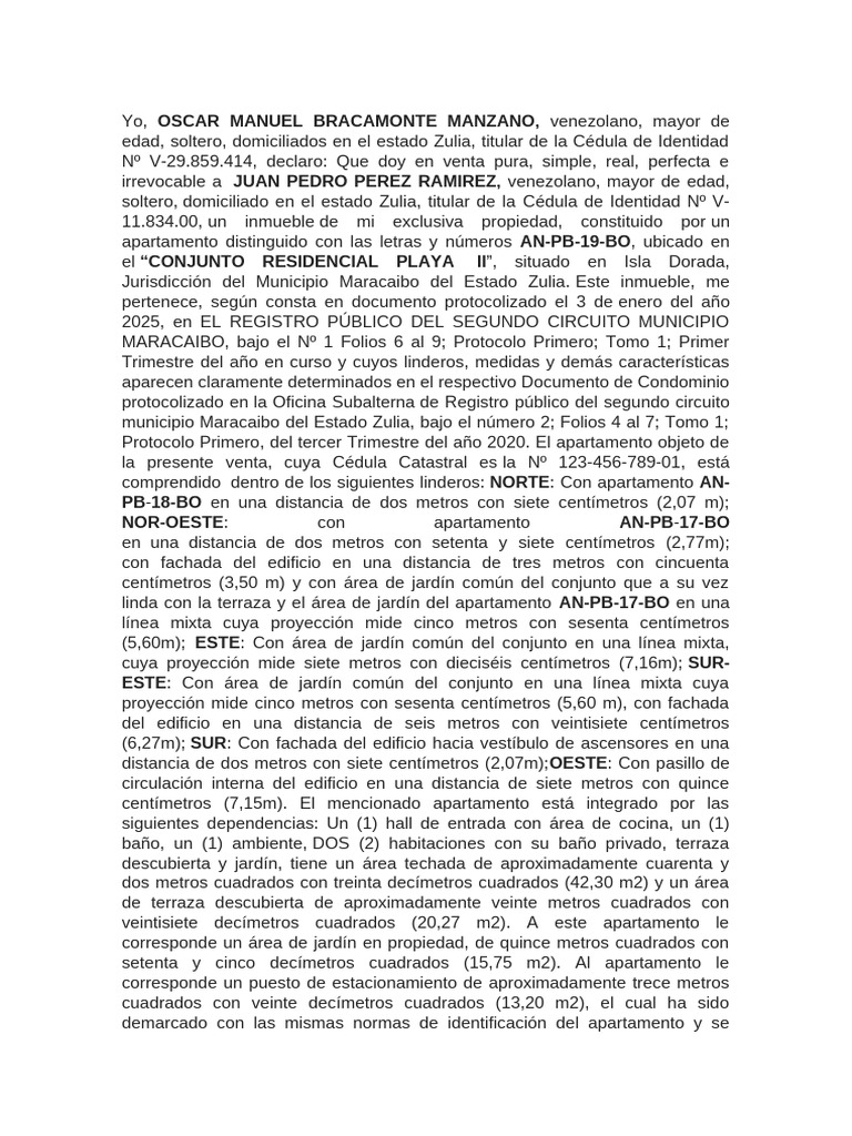 Venta Pura y Simple de Inmueble | PDF | Ley del Medio Ambiente | Bienes ...