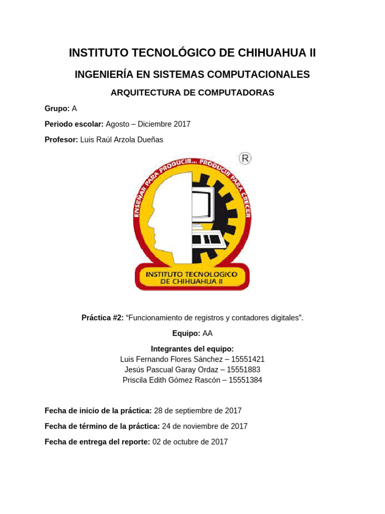 Acisic Gpoa Reporte de Practica #2 Equipo AA | PDF | De entrada y salida | Almacenamiento de ...