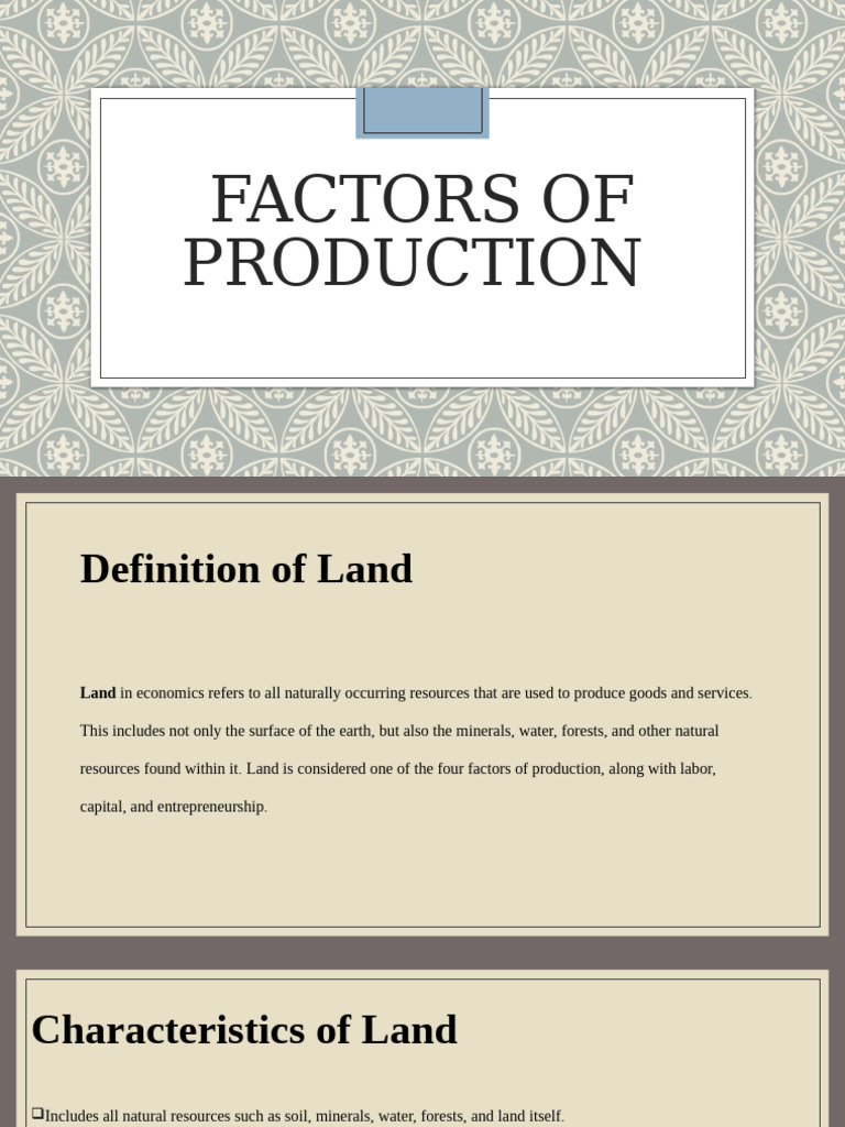 Understanding Factors of Production | PDF | Capital (Economics ...