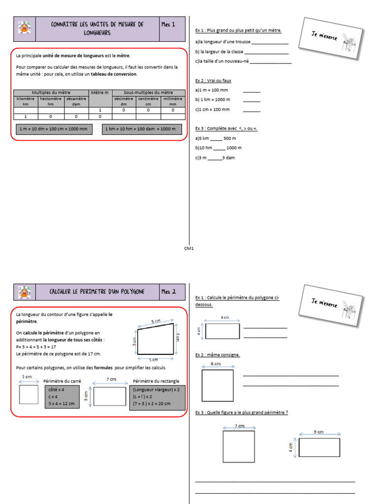 Exercices de conversion pour CM1 | PDF | Kilogramme | Litre