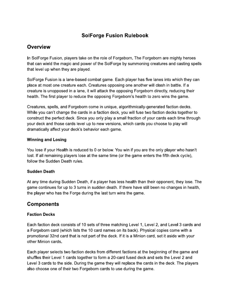 Solforge Rulebook | PDF