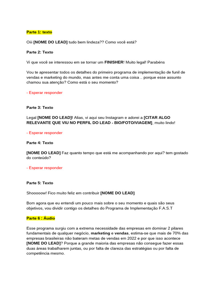 Script - Social Seller - FAST | PDF | Marketing