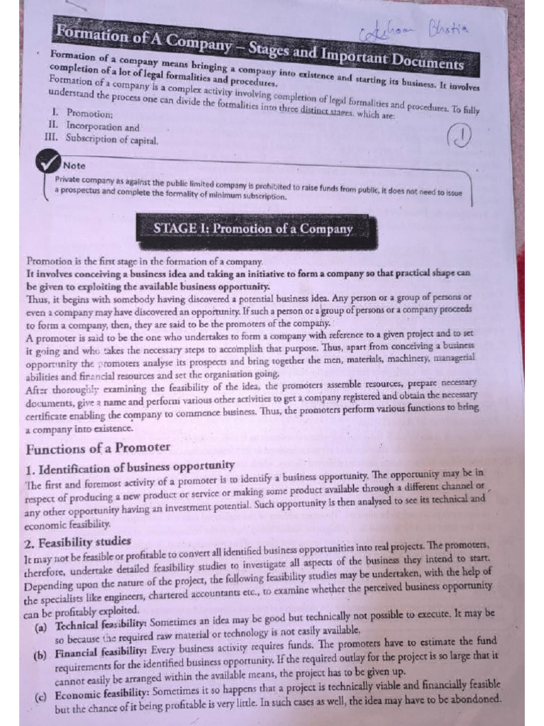 Formation of A Company | PDF